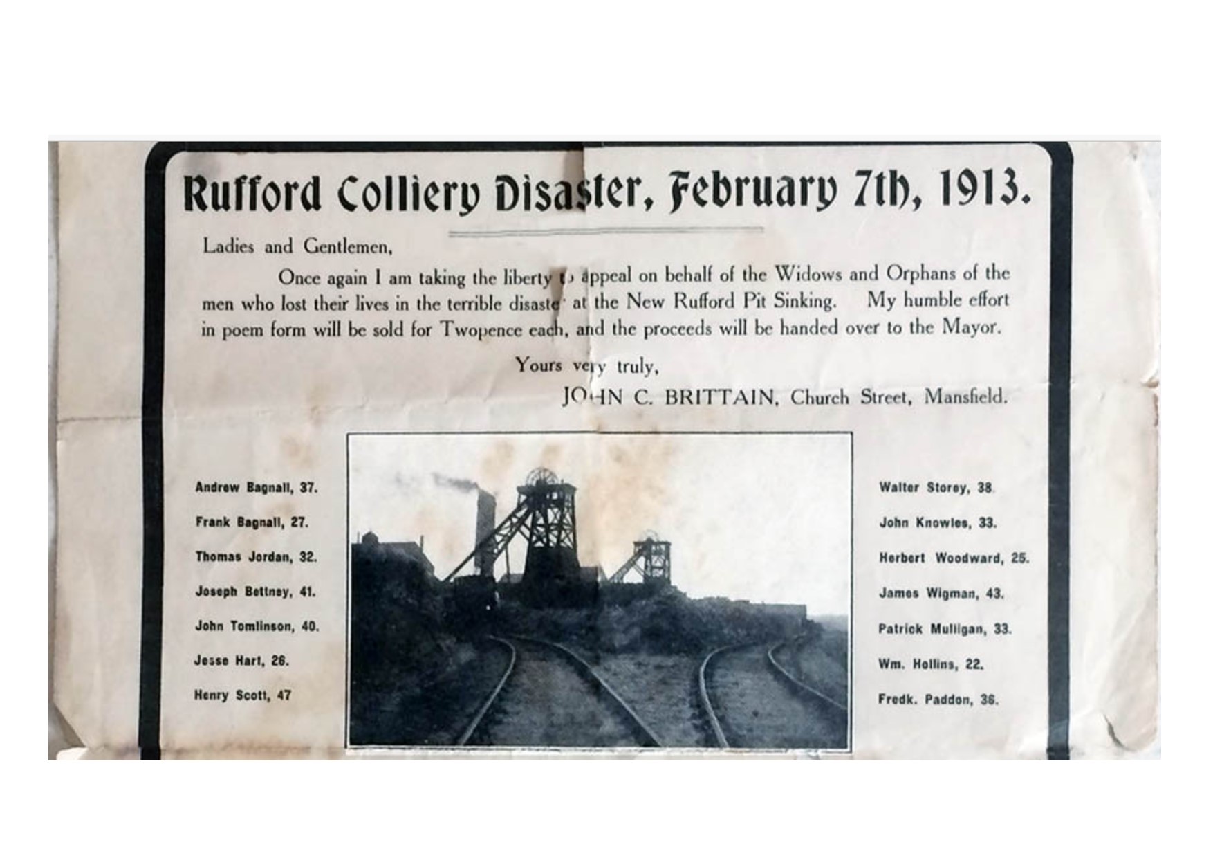Remembrance Blog 3 -Multiple deaths at Nottinghamshire Collieries, 20th ...